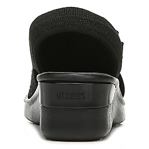 BZees Womens Star Bright Slingback Wedge Sandal, Black, 9 US