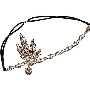 Ro Rox 1920's Great Gatsby Party Boho Bridal Wedding Flapper Headband Headpiece - Gold