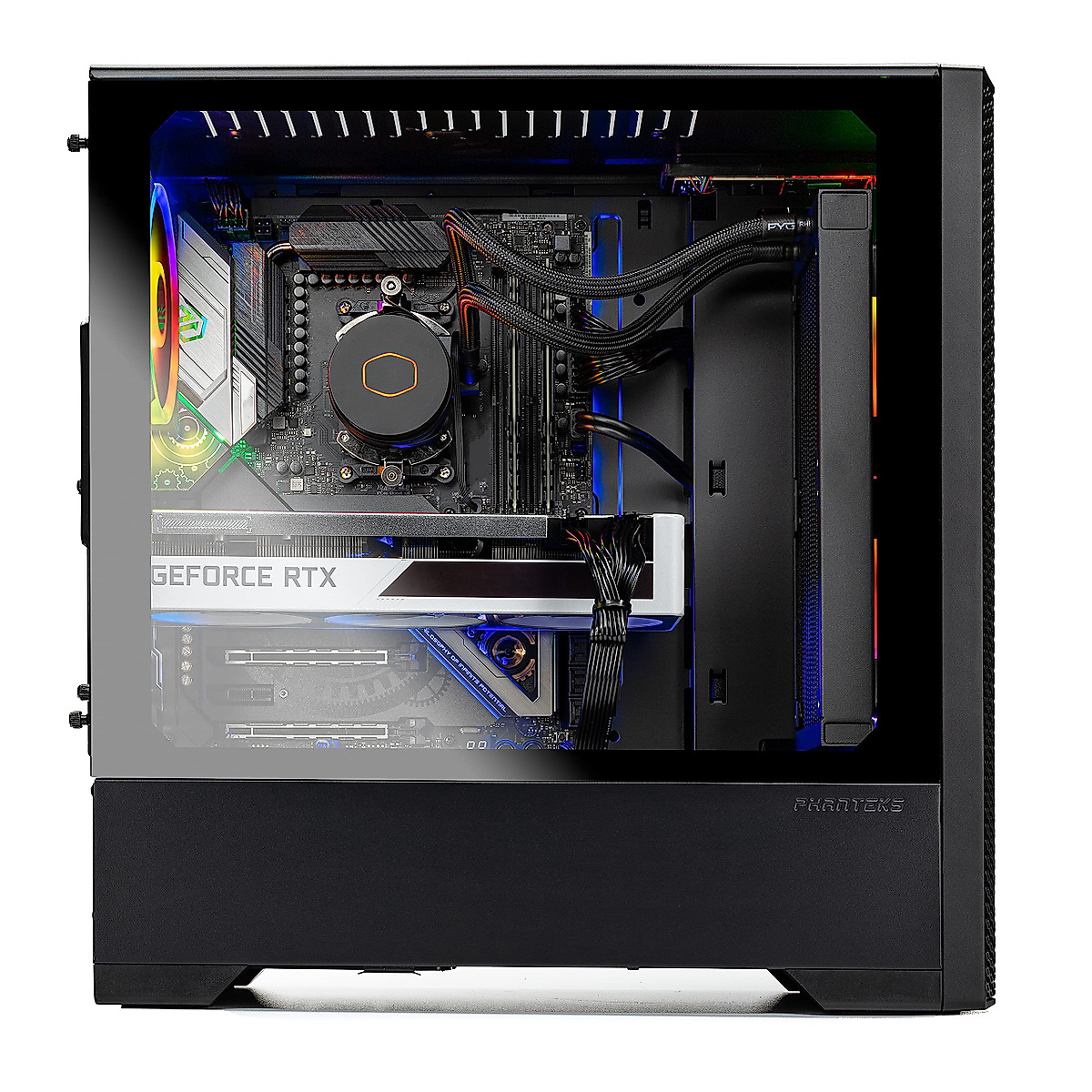 Skytech Blaze 3.0 Gaming PC Desktop - AMD Ryzen 7 5800X 8-core 3.8GHz, RTX 3070 8GB GDDR6, 16GB DDR4 3200MHz, 1TB Gen4 NVMe SSD, 240mm AIO, 750W Gold PSU, Windows 10 Home 64-bit, AC WiFi, Black