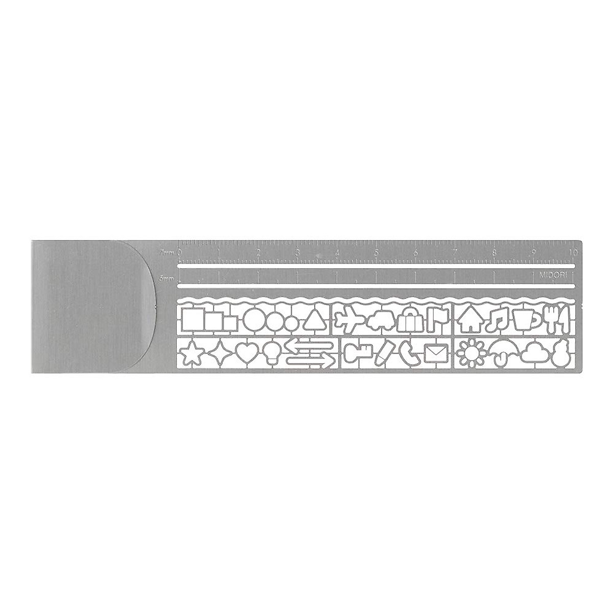 Midori 42229006 Ruler, Clip Ruler, Silver
