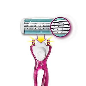 BIC Soleil Bella Click Women's 4-Blade Disposable Razor, 1 Handle and 12 Cartridges