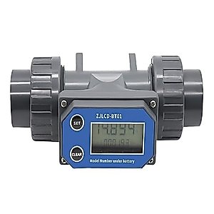 DN25-DN80 Water Flow Meter, LCD Digital Display Flowmeter, PVC Pipe Liquid Water for Farm Garden Irrigation - Long Lasting(DN32 Without Cable)