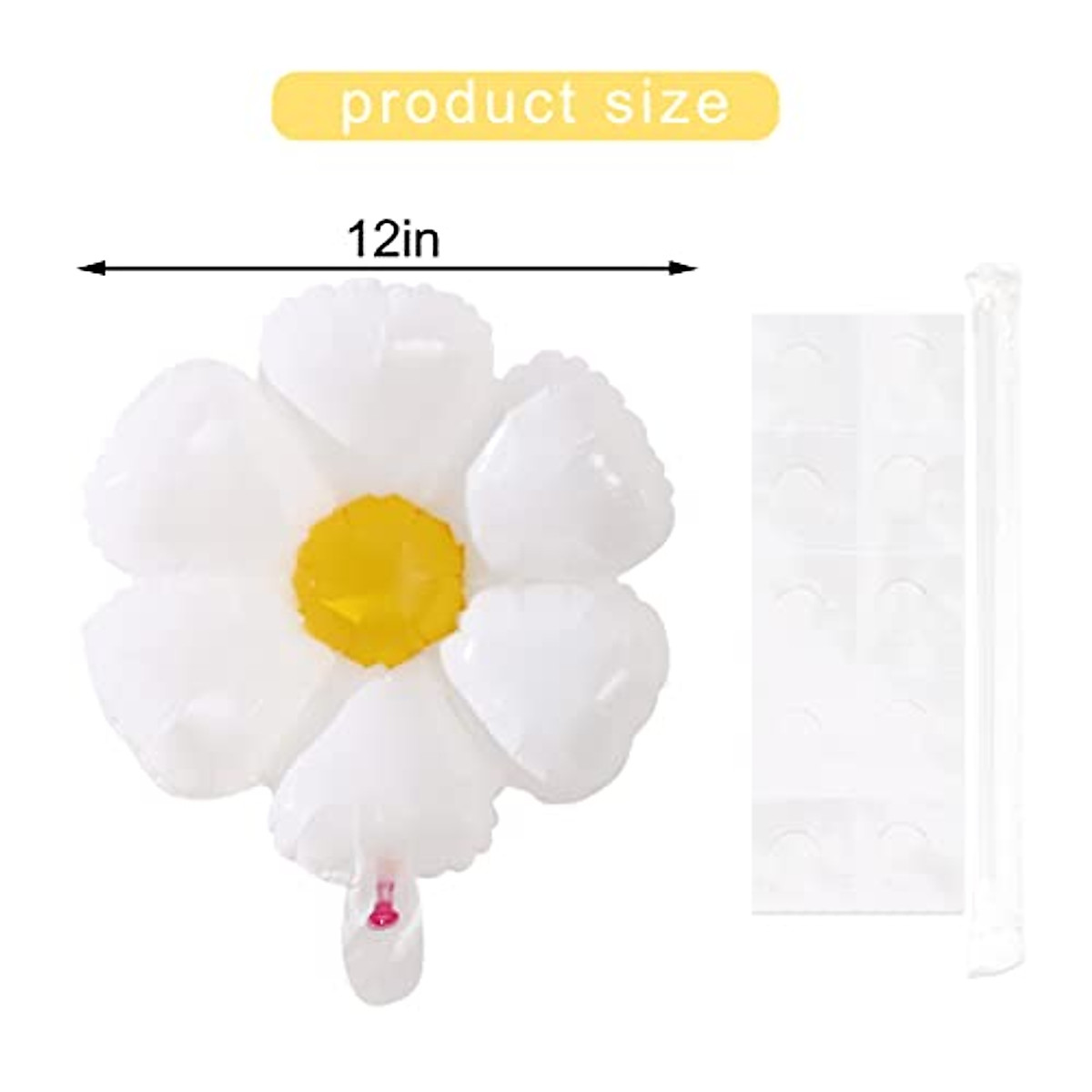 White Daisy Balloon - Daisy Baby Shower, Daisy Bridal Shower, White Wedding, Daisy Balloon Garland, Two Groovy, Five is a Vibe, Groovy One Decoration (DAISY BALLON)