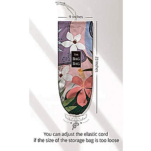 Flower Pattern Grocery Bag Storage Holder, Grocery Shopping Bags Carrier,Plastic Bag Dispenser, Organizer Recycling Grocery Pocket Containers for Home and Kitchen,Gifts for Family23x9 inch