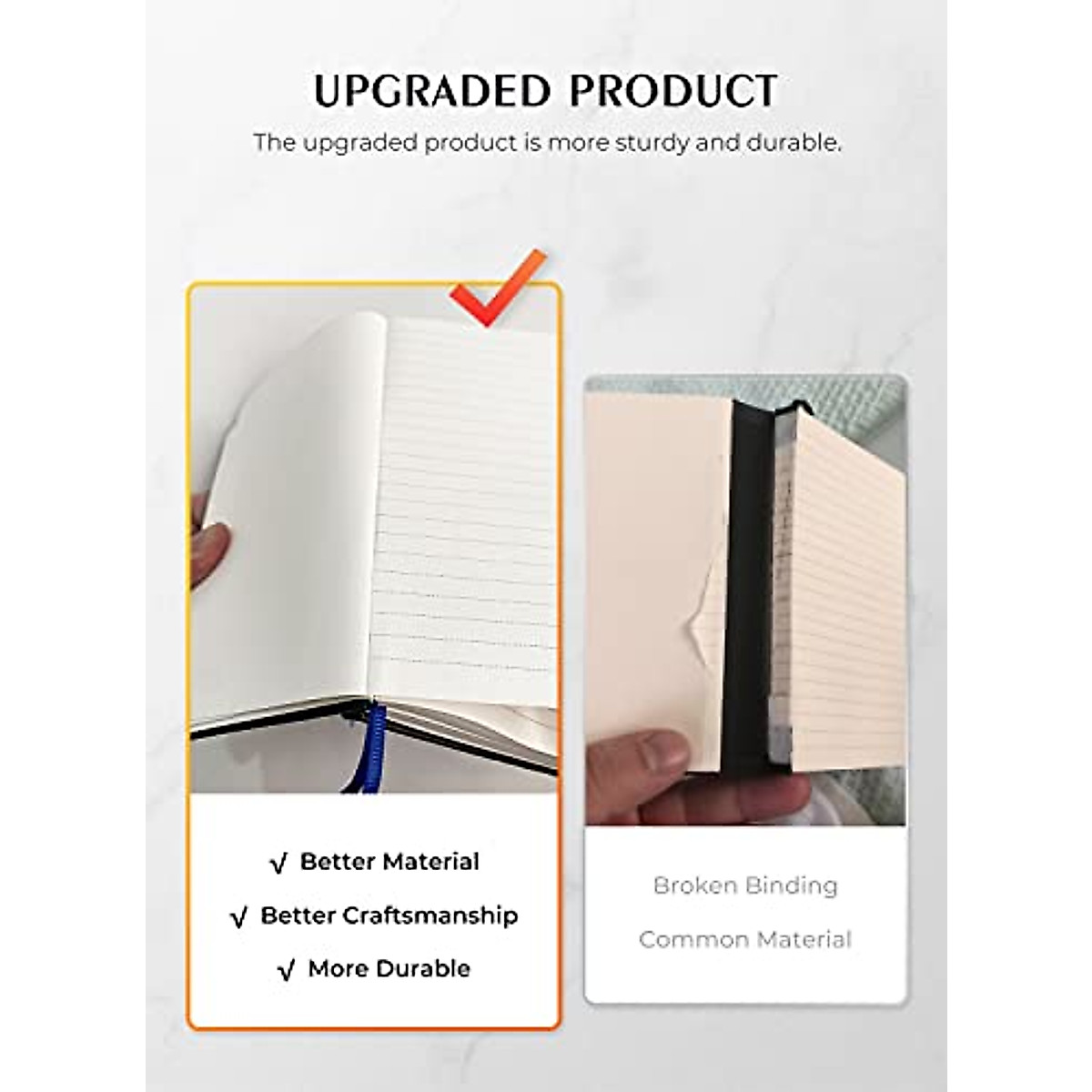 AISBUGUR Pocket Notebook Small Notebook 2-Pack, 3.7" x 5.7" pocket notebook hardcover Total 320 Pages Thick Lined Paper with Inner Pockets Leather Mini Journal Notepad