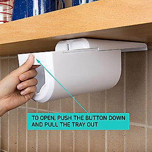 ELYPRO Dispenser for Ziplock Bags size Quart, Sandwich, and Snack Bags | Under-Cabinet or Shelf Mount | Easy Front-Access Bag Dispensing | Kitchen Organization and Storage Solution