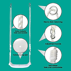 OMNISAFE LED Lighted Swing with Adjustable Rope Plastic Coated Tree Swing for Indoor Outdoor