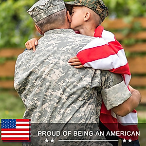 American Flag 4X6 FT Outdoor 100% in USA - American Flags for Outside 4X6, US Flag 4x6 Heavy Duty Outdoor with Luxury Embroidered Stars, Brass Grommets and Sewn Stripes - Deluxe American Flag 4x6 FT