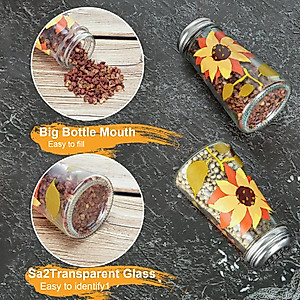 GERUSEA Hand Painted Tapered Salt and Pepper Shaker Set, Sunflowers, Yellow, 2.