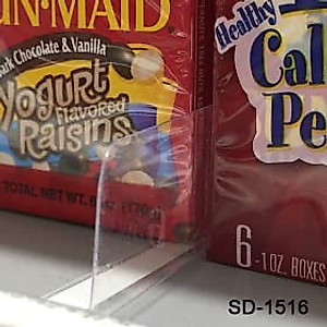 Clip Strip Brand Clear Plastic Retail Shelf Dividers | Pack Size: 50 | Dimensions: 1" H x 15-9/16" L | 15 mil Thick | Includes Adhesive Mount | Crystal Clear PVC Retail Shelf Separator