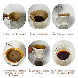 CAFEGENS Cone Coffee Filters #4, 200 Counts Coffee Filters 8-12 Cup, Disposable Coffee Filters Cone Nature Unbleached Paper Filters for Pour Over and Drip Coffee Maker