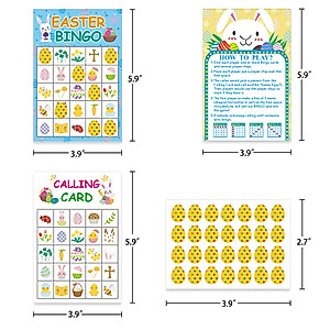 XJF Easter Bingo Game for Kids,24 Players for Kids Party Supplies,School Classroom Activities