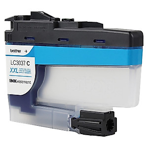 Brother Genuine LC3037C, Single Pack Super High-Yield Cyan INKvestment Tank Ink Cartridge, Page Yield Up to 1,500 Pages, LC3037, Amazon Dash Replenishment Cartridge