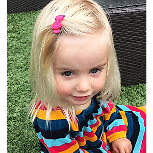 Baby Wisp 5 Tiny Grosgrain Tuxedo Hair Bows Baby Girls Toddler Clips - Little & Brave Gift Set