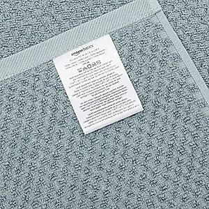 Amazon Basics Odor Resistant Textured Bath Towel, 30 x 54 Inches - 4-Pack,Cotton, Teal