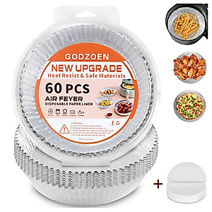 Aluminum Foil Air Fryer Liners, 90PCS Square Non-stick Air Fryer Disposable Paper Liner, Oil-proof Water-proof Air Fryer Sheets, Food Grade Aluminum Foil for Baking, Frying, Grilling(8'' Square)