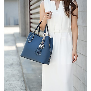 MKF Collection Hobo Bag for Women, Vegan Leather Tassel Shoulder Bag Handbag Purse, Double Handle Crossbody bag by Mia K