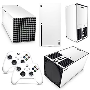 GNG White Skins Compatible with Xbox Series X Console Decal Vinal Sticker + 2 Controller Set