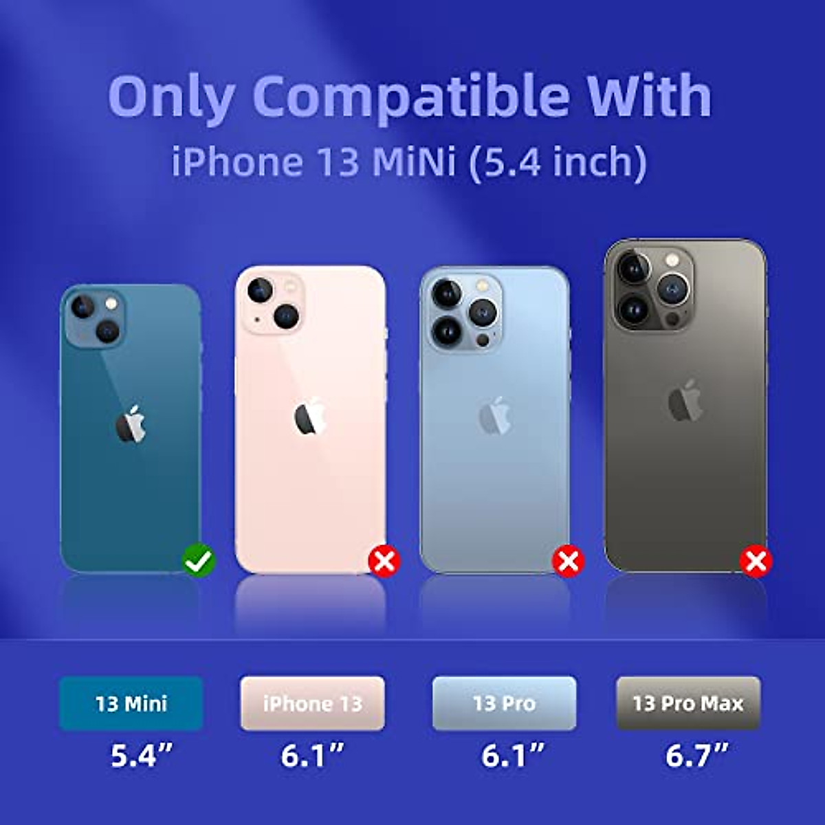 K TOMOTO Compatible with iPhone 13 Mini Case, Liquid Silicone Gel Rubber Cover with Microfiber Lining, Full Body Drop Protection Phone Case for iPhone 13 5.4 Inch(2021), Klein Blue