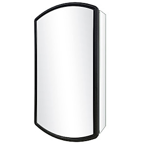 FOMAYKO 16x26 inches Medicine Cabinet with Black Farmhouse Single Door, Aluminum Bathroom Medicine Cabinet with Mirror,Recessed or Surface Mount Bathroom Wall Cabinet