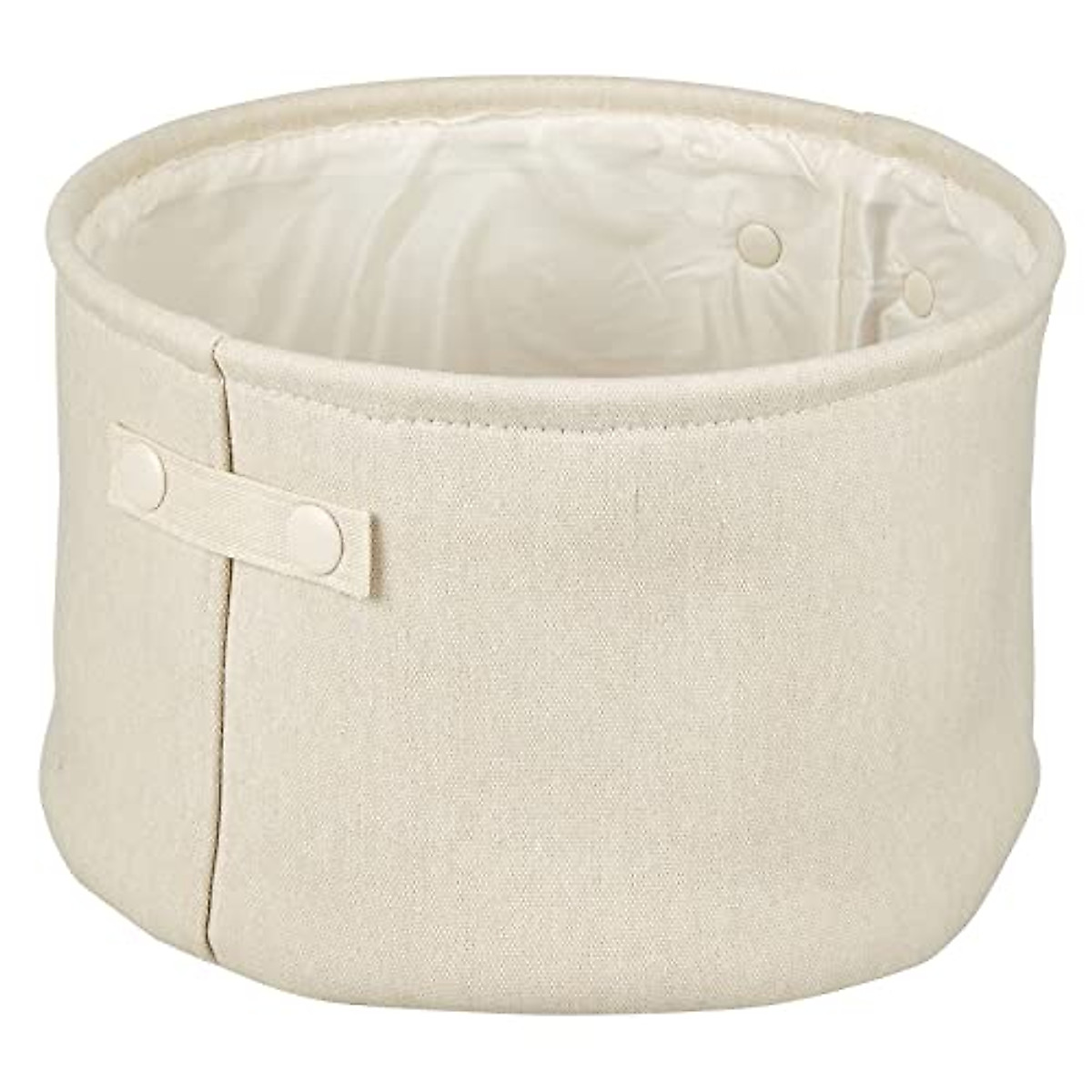 mDesign Soft Cotton Fabric Bathroom Storage Bin with Handles - Organizer for Towels, Toilet Paper Rolls - for Closets, Cabinets, Shelves - Textured Weave - Cream/Beige