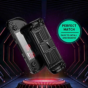 Funalot Adjustable Kickstand Case for Steam Deck 2022, TPU+PC Protective Case Cover, Full Protection, Shock-Absorption, Non-Slip & Anti-Collision Case Compatible with Steam Deck Valve Accessories