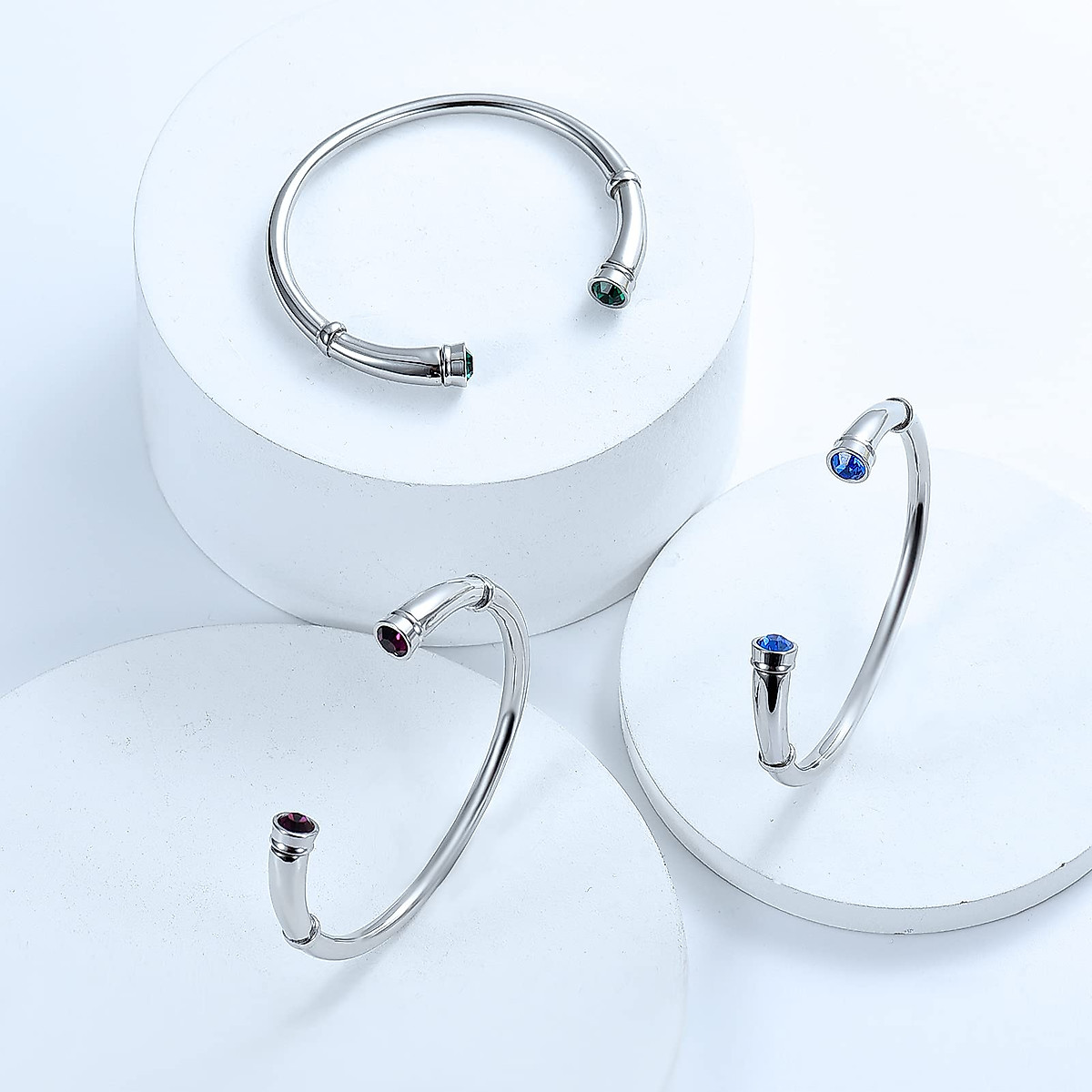 Cremation Urn Bracelet for Women Shiny Birthstone in December Pretty Urn Keepsake Memorial Ash Holder Bracelet (60CM)