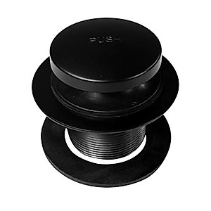Westbrass D931K-62 1-3/8" Fine Thread Tip-Toe Bathtub Drain Plug Trim Set with One-Hole Overflow Faceplate and 1-1/2" Adapter Bushing, Matte Black