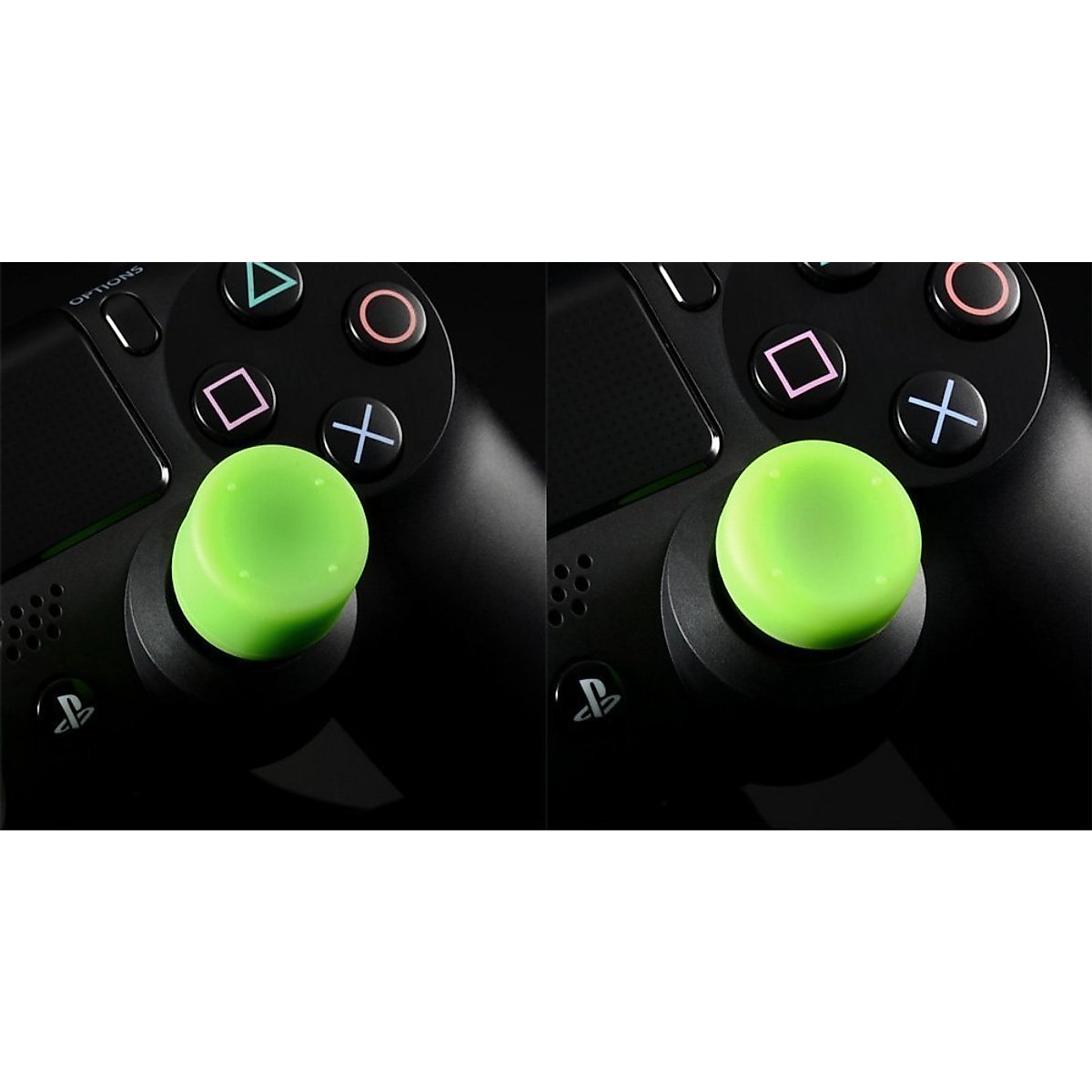 Ambertown Pack of 8 pcs Analog Controller Gamepad Raised Antislip Thumb Stick Grips Thumbsticks Joystick Cap Cover for PS5, PS4, PS3, Switch Pro, Xbox one, Xbox 360, Wii U, PS2 Controller (Green)