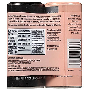 Morton All-Natural Himalayan Pink Salt & McCormick Pepper Shakers, 5.25 Ounce