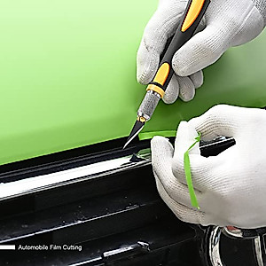 FOSHIO 2 Pack Precision Craft Knife Set with 20 Pieces Replacement Blades, Ergonomic Non-Slip Handle Hobby Knife with Protective Cover for Art, Craft Scrapbooking, Stencil (Yellow)