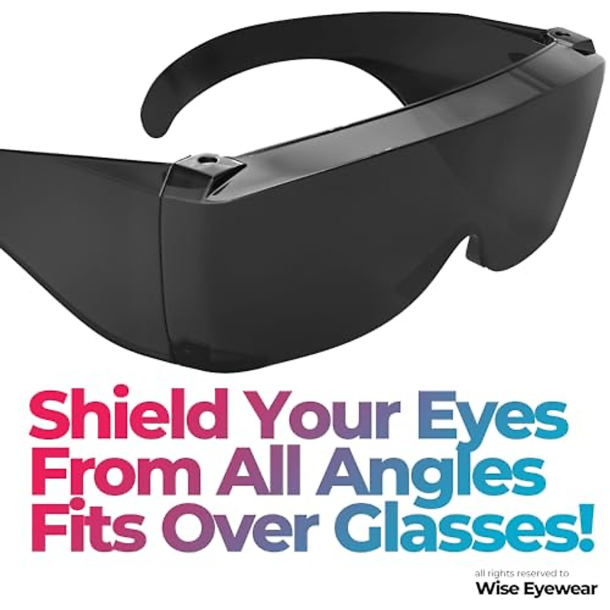 Wise Eyewear Cover-Ups Black Fit Over Sunglasses - Wrap Around Sunglasses - People Who Wear Prescription Glasses in the Sun (Black)