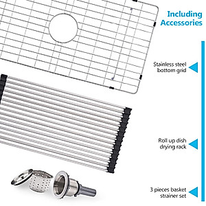 BoomHoze White Farmhouse Sink 33 inch Farmhouse Kitchen Sink Single Bowl Fireclay Apron Farm Sink Large Porcelain White Kitchen Sink Deep Farmers Sink