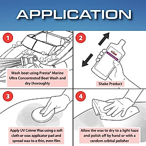 Presta UV Crème Wax - Creates High Gloss Finish and Long-Lasting Shine / Traditional Wax For Use On Fiberglass, Gel Coat and Painted Vehicle Finishes  / 1 Gallon. (166101) 