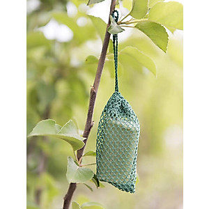 Gardeners Supply Company Deer Repellent Plant Pouches | Natural Citrus Scent Soap Based with Nylon Pouch Holder | Chemical Free Humane Deer Repel Outdoor Plants Protector | Set of 6