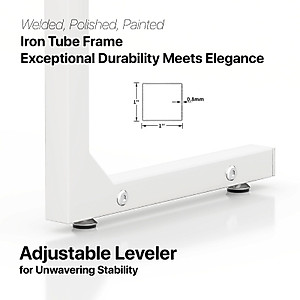 Mt.Jun Heavy-Duty Desktop Printer Stand - 2-Tier Organizer, 18" W x 12" D x 11" H, White Iron Tube Frame and Golden Oak Colored Panel, Supports 50 lbs