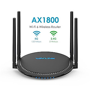 WAVLINK WiFi 6 Router,AX1800 Wireless Router, Dual Band Gigabit WiFi Internet up to 1,500 sq. ft and 64+ Devices, Router, TouchLink, Parental Control, QoS,for Home