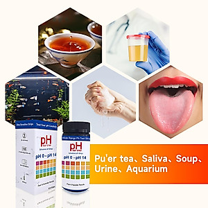 TAEING 200pcs pH Test Strips, Universal pH 0-14, Testing pH for Urine Saliva Drinking Water Labs Aquariums Gyms Pools…