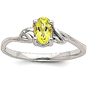 IceCarats 14K White Gold Green Peridot Ring August Birthstone Jewelry Size 7.00