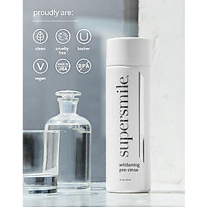 Supersmile Whitening Pre-Rinse - Clinically Formulated Pre-Brush Dental Mouthwash, Cleans and Whitens Teeth in Hard-to-Reach Places - Fresh Breath - Anti-Germicidal - Alcohol-Free (16 Fl Oz)