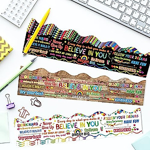 Inspirational Quotes Bulletin Board Borders Trim,Growth Mindset Motivational Classroom Borders for Bulletin Board Decorations,Inspirational Bulletin Board Decorations for Classroom (59 FT in Length)