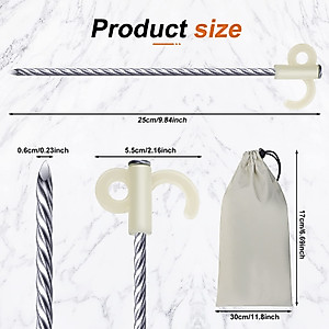 teyixyi TEYIXYI Tent Stakes,Camping Stakes 25cm Heavy Duty Tent Nail,Galvanized Steel Pegs Pop Up Tent Stakes Pegs with Night White Silver A01 A01