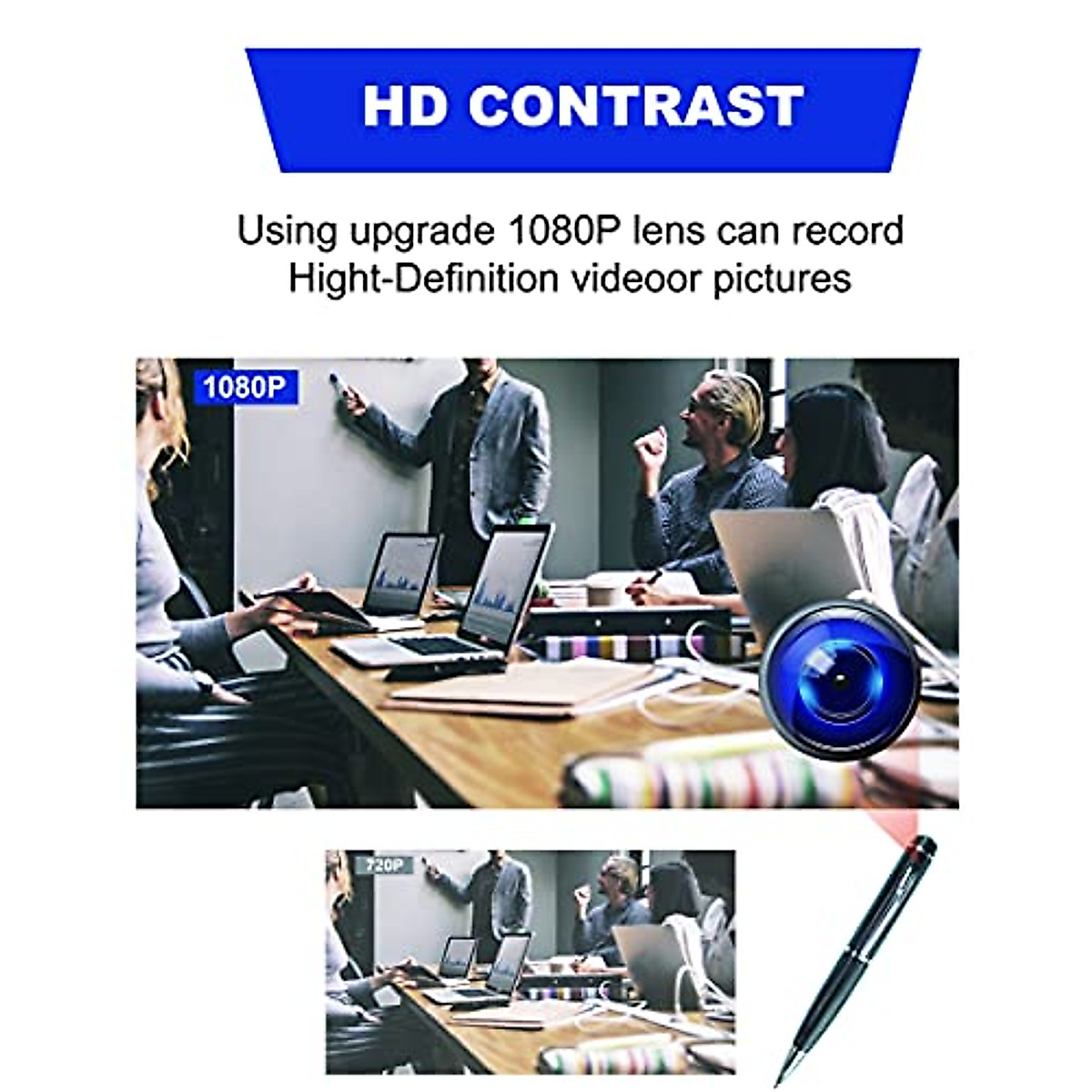 Professional Hd 1080p indoor spy Camera Pen Portable Camera 32g Extra Long Standby Classroom Learning Office Meeting (Extra high Speed 32g Memory Card)