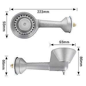 MENSI High Pressure BTU Propane Cast Iron Round Burner Head, Propane Commercial Burner Head with Orifice Brass Fitting