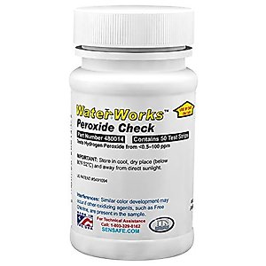 Industrial Test Systems | 480014 WaterWorks Peroxide (H2O2) Test Strip | 0-100ppm Range | 30-Second Test Time | 50 Test Strips | Top Selling Peroxide Strip | For Pool & Spa, Drinking H2O, Laundry, etc