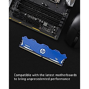 HP V6 RAM 16GB Kit (8GBx2) DDR4 3000MHz CL16 1.35V Desktop Computer Gaming Memory, Blue - 7TE39AA#ABC