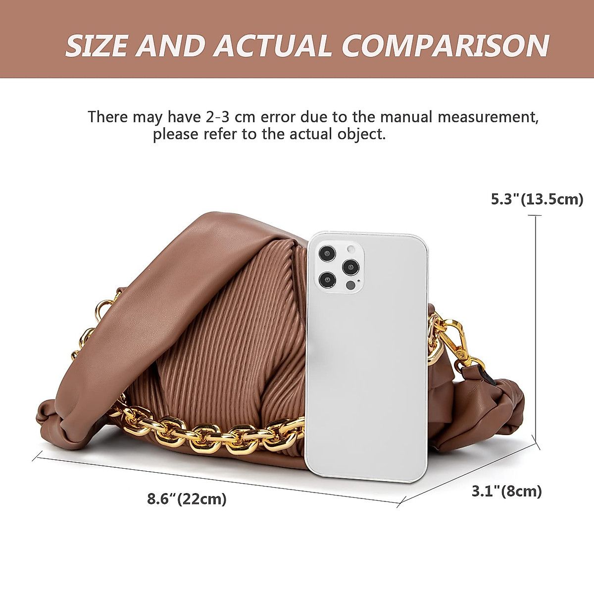 KingTo Knotted Shoulder Handbag Purse for Women Trendy Dumpling Clutch Cloud Bag Lightweight Pouch Bag