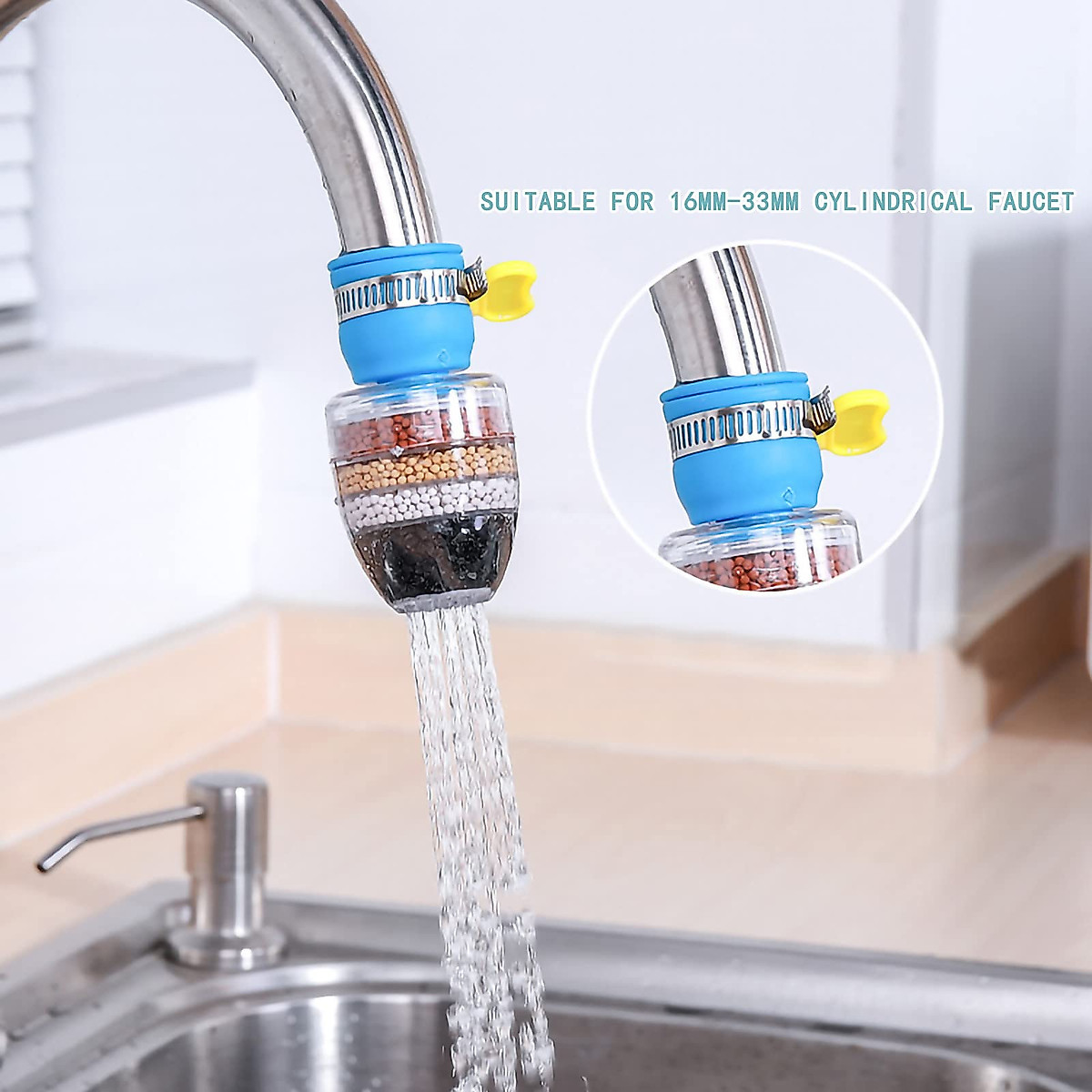 Water Filter for Sink, Water Filter Faucet Bathroom Sink, Interface Faucet Filter Water Purification Universal WaterSaving Water Filter Shower Head Filter Shower Faucet Handle (3pcs)