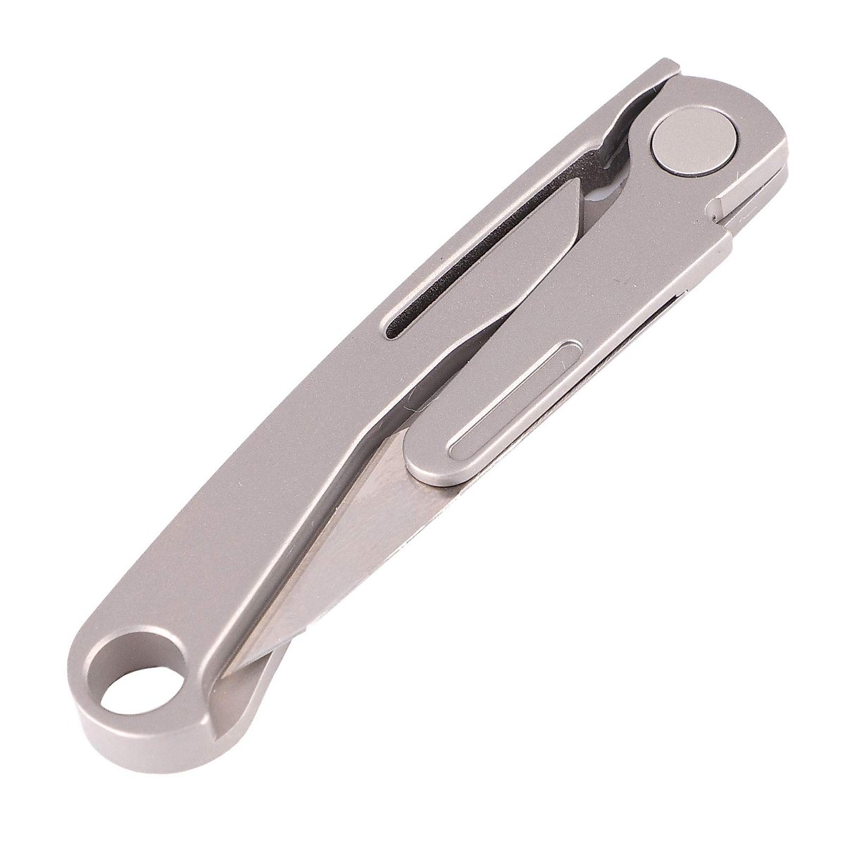 Samior TS105 Titanium Folding Scalpel Knife, Mini Slip Joint Utlitly EDC Keychain Knife with 10pcs 11# replacable Blades, Craft Working, Box Opening, Light Daily Use Knives