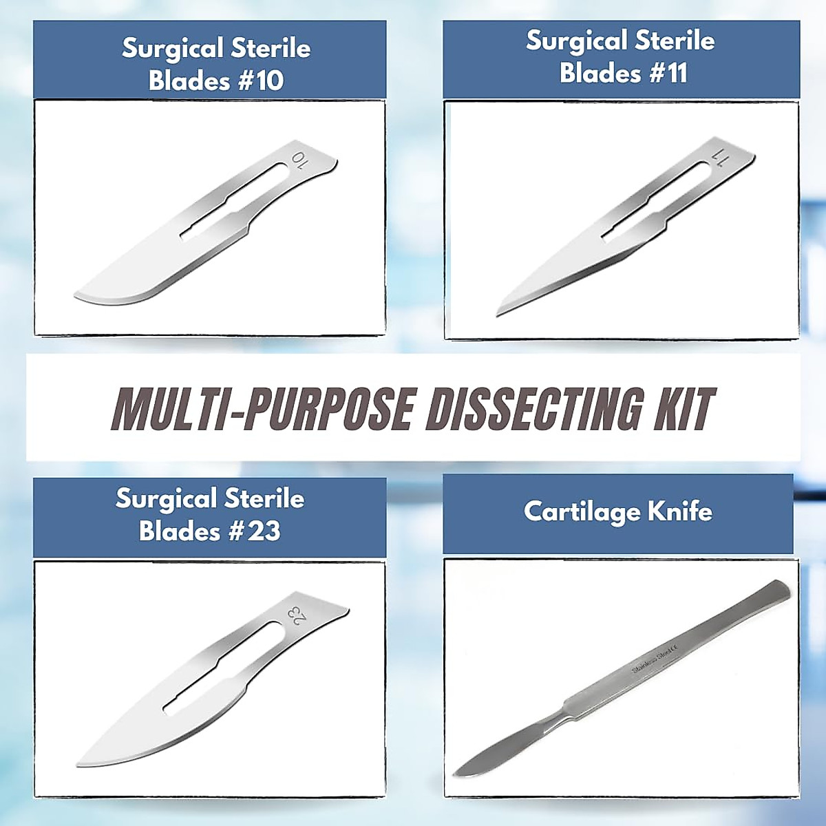 IMED Scientific 45 Pcs Advanced Dissection Kit Biology Lab Anatomy Dissecting Set Comes With Stainless Steel Scalpel Knife Handle Blades Used for Medical Students and Veterinary Training